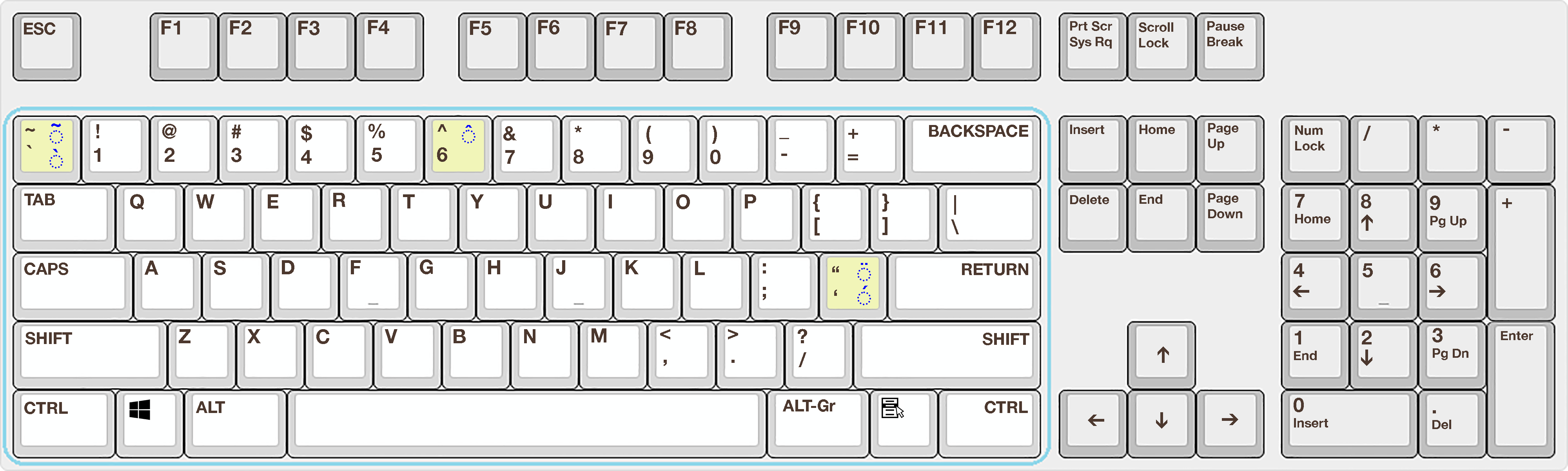 General Character Entry Using The US International Keyboard Win